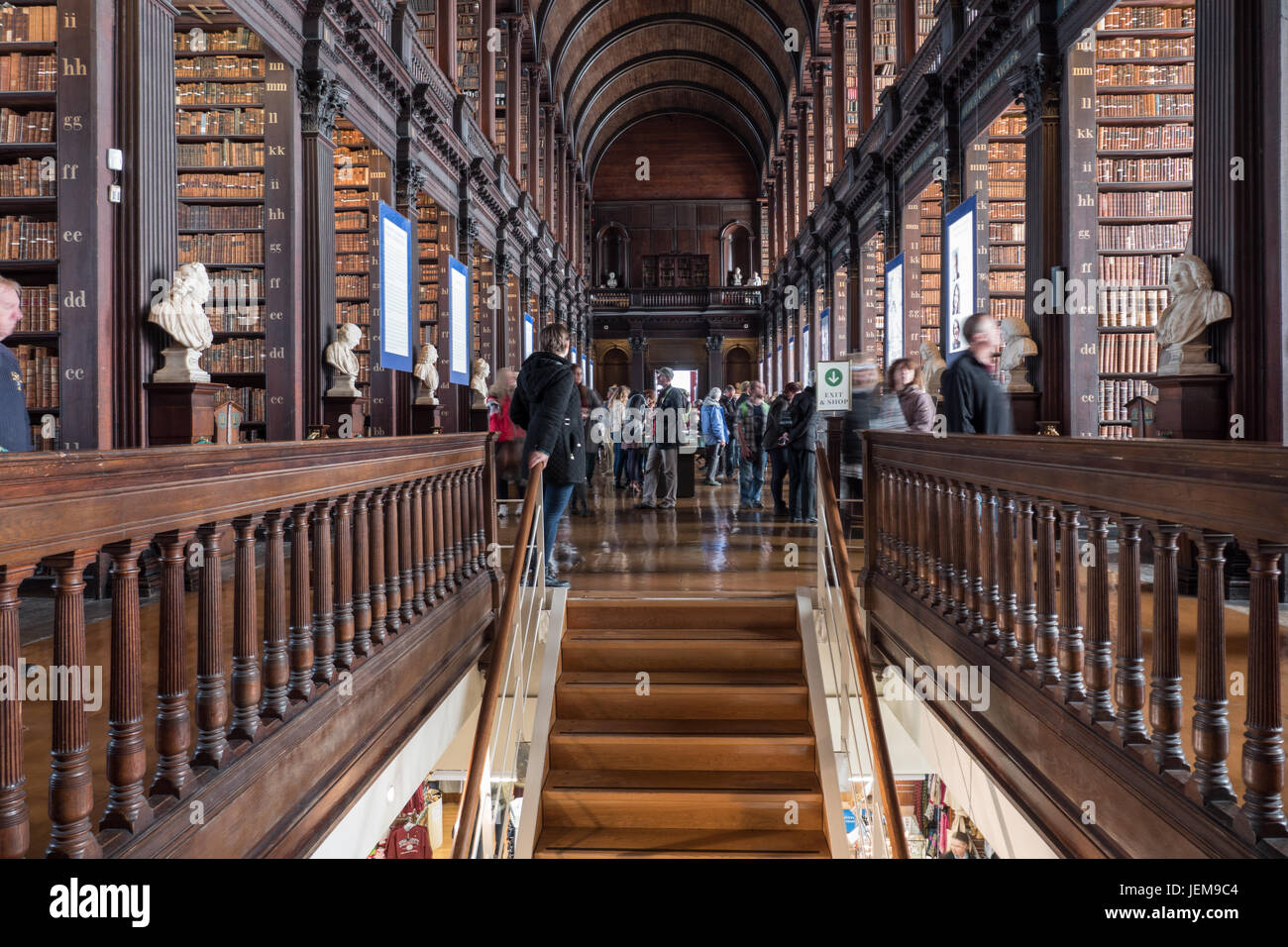 Interior view of Trinity College Library, Dublin, Ireland Stock Photo ...