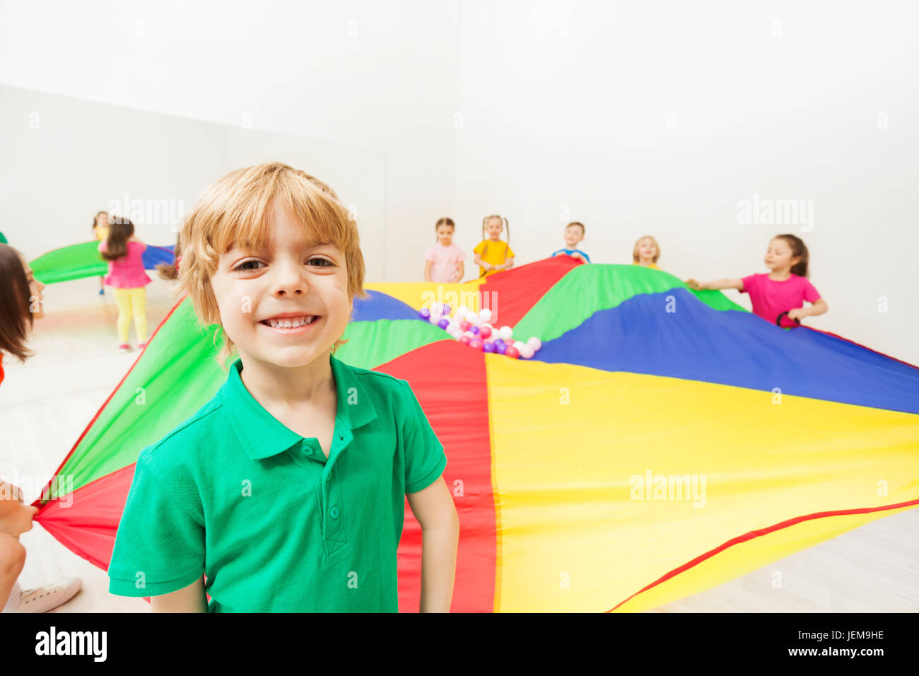 Group Children Play Parachute Game High Resolution Stock Photography ...