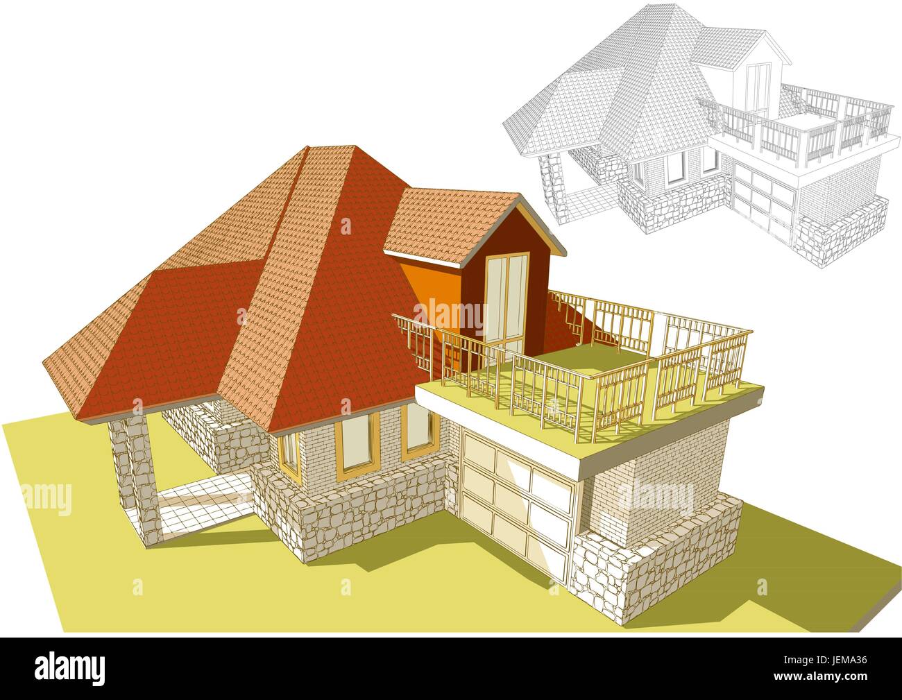 roof terrace isolated on a white background Stock Vector Image & Art ...