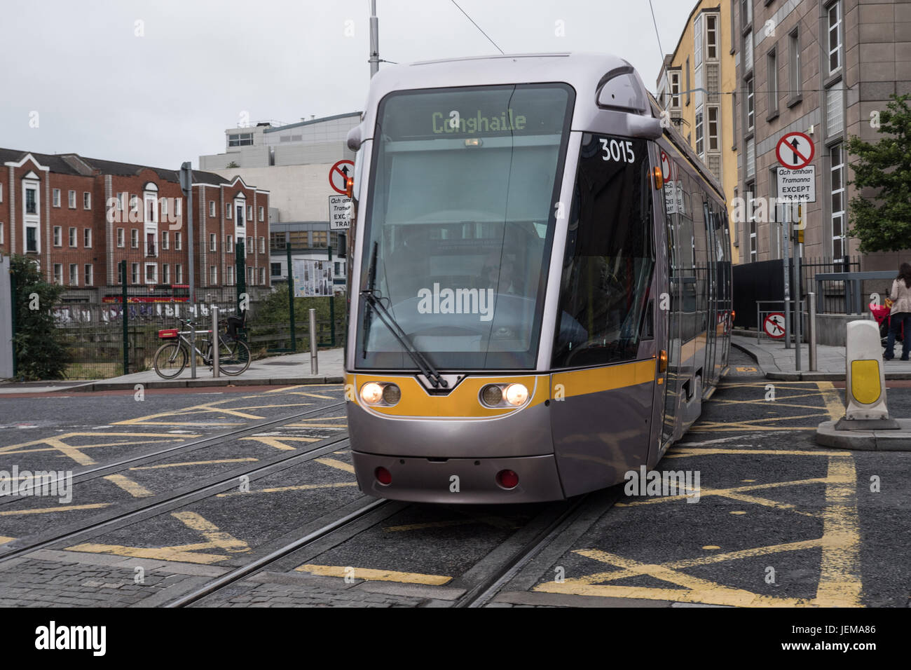 LUAS light rail vehicle or tram on the streets of Dublin. Ireland Stock ...