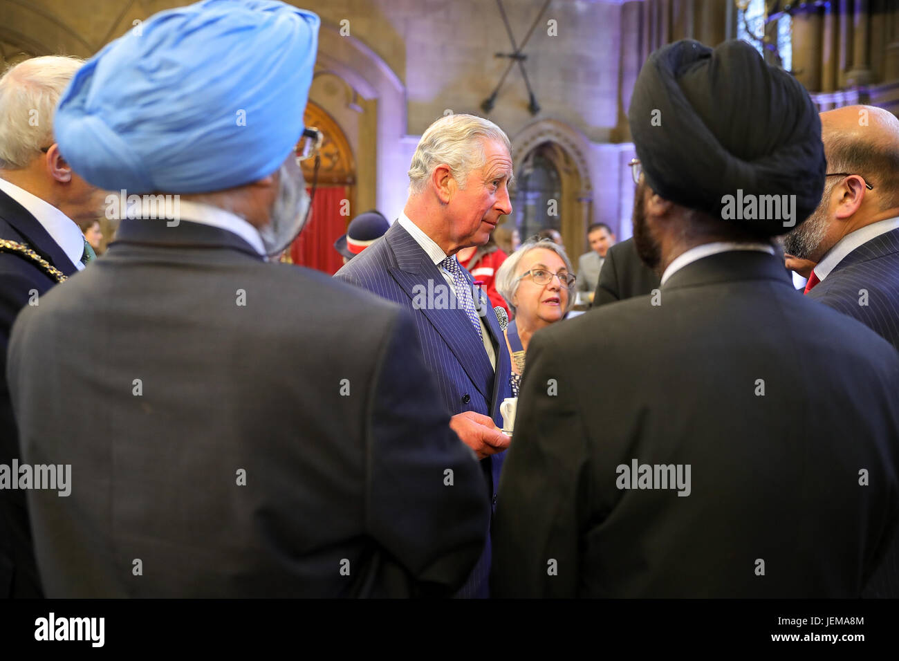 The Prince of Wales attends a reception in Manchester Town Hall to ...