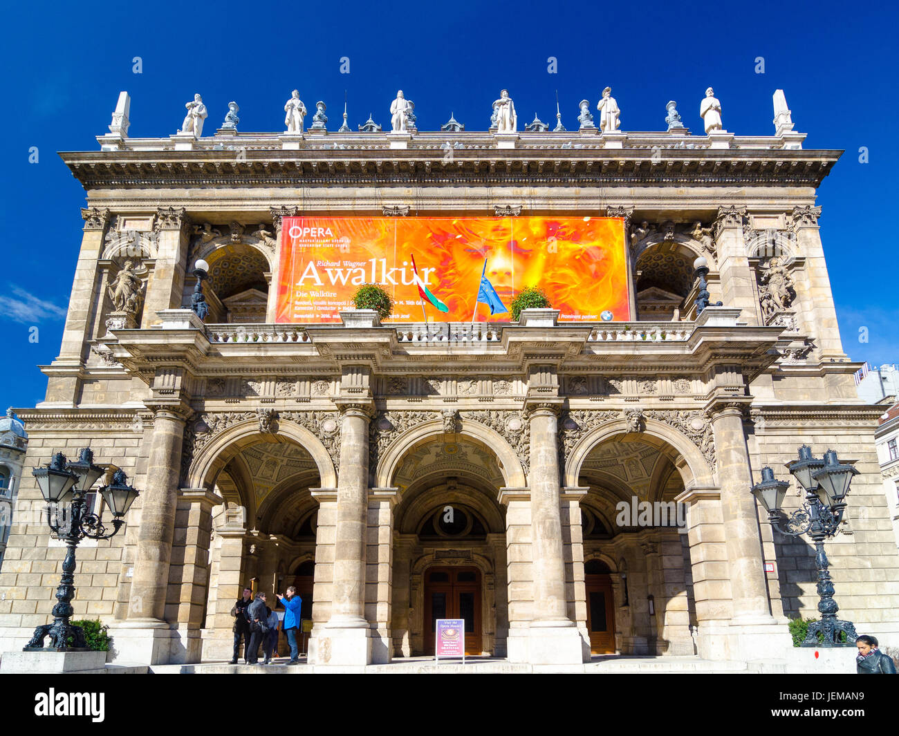 BUDAPEST, HUNGARY - FEBRUARY 22, 2016: Hungarian State Opera House is a ...