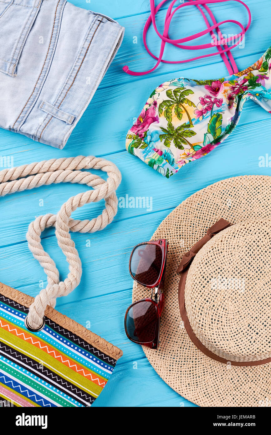 Summer accessories fashion set. Modern clothing for beach resort Stock ...