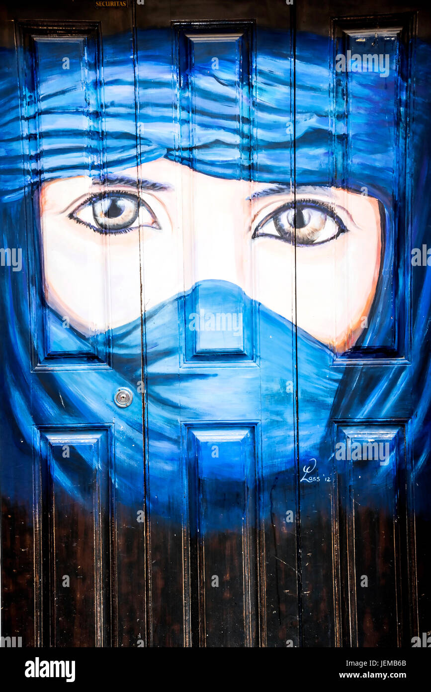 Santa Maria Street in Funchal Madeira with its painted doors and walls ...