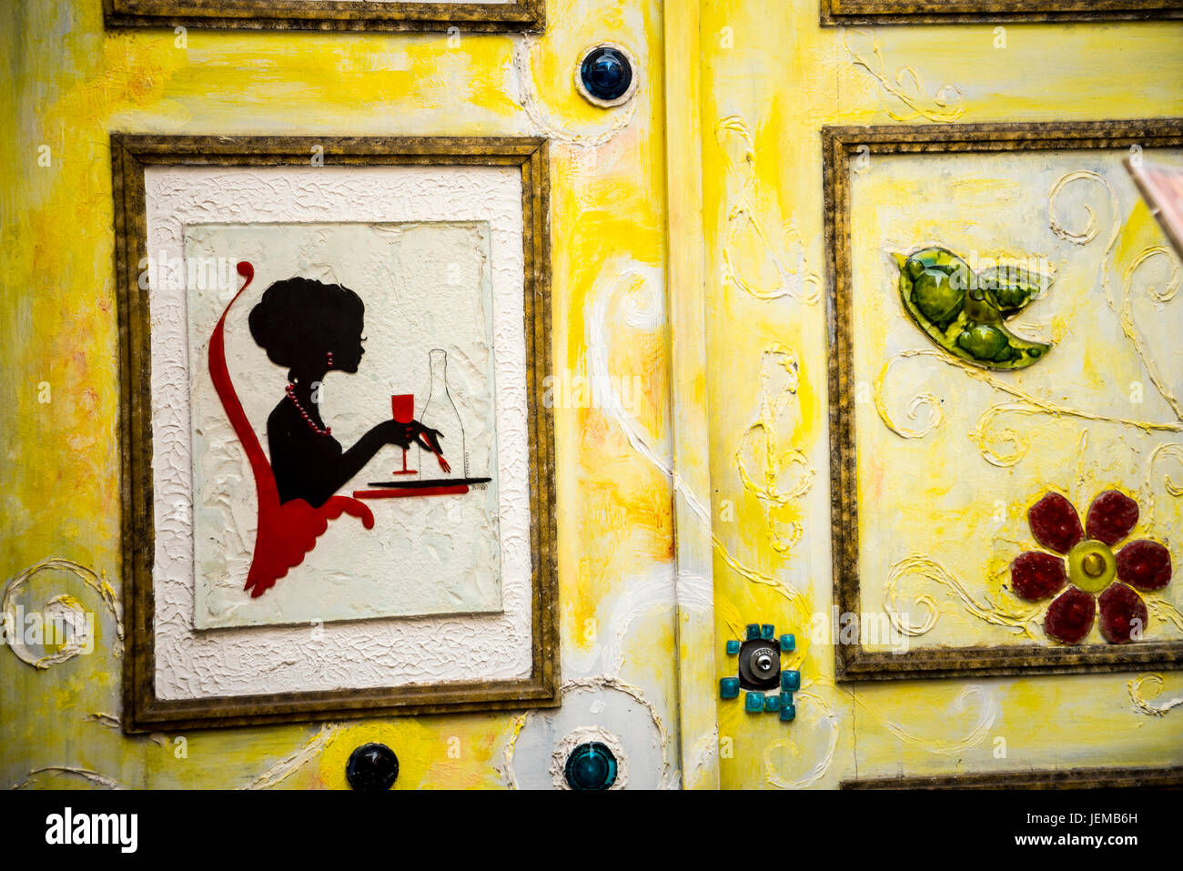 Santa Maria Street in Funchal Madeira with its painted doors and walls ...