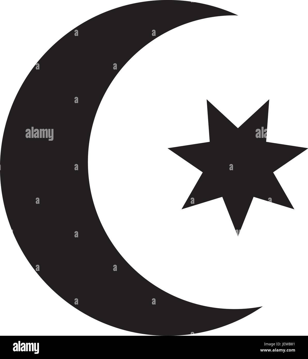 islamic religion moon star icon sign symbol Stock Vector Image & Art ...