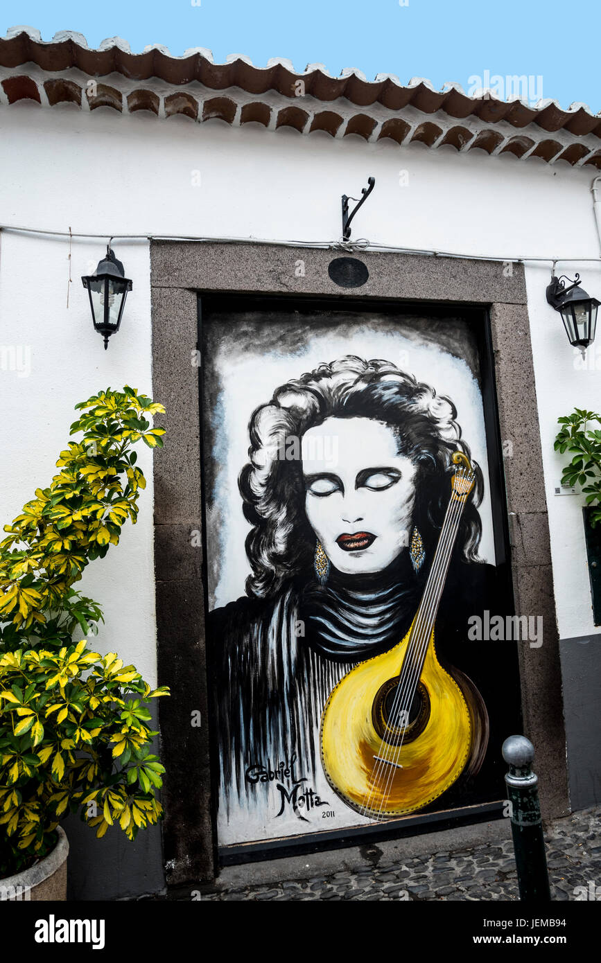 Santa Maria Street in Funchal Madeira with its painted doors and walls ...