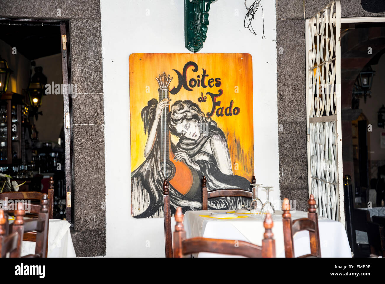Santa Maria Street in Funchal Madeira with its painted doors and walls ...