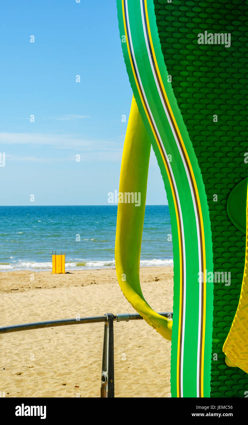 beach shower in the shape of a flap on the beach promenade in the ...