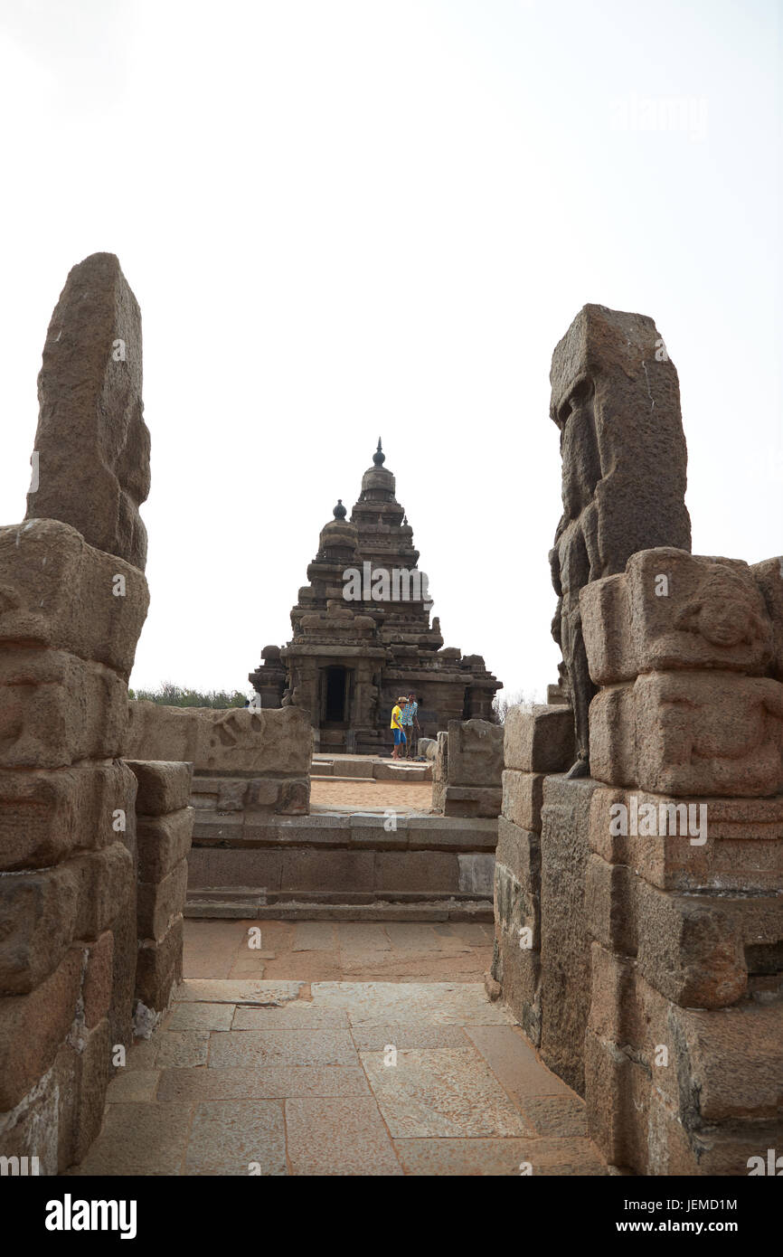 Monolithic ancient Hindu temple in Mahabalipuram in the Tamil Nadu ...