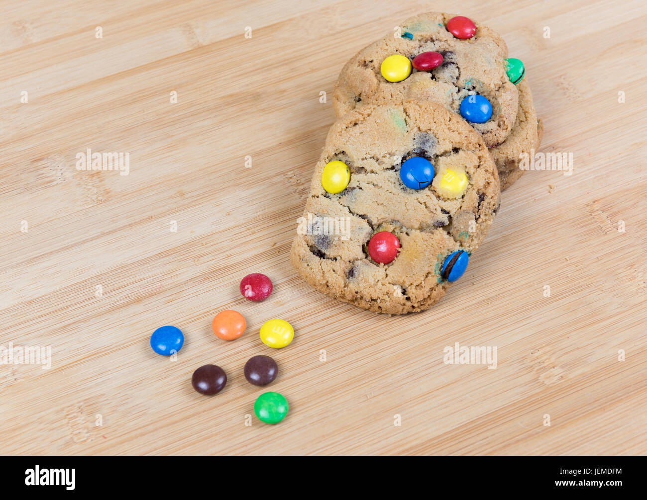 Delicious homemade sweet cookies with colorful chocolate sweets Stock ...