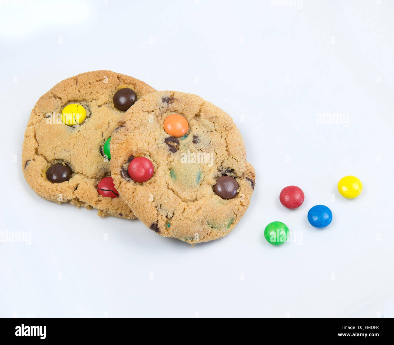 Delicious homemade sweet cookies with colorful chocolate sweets Stock ...