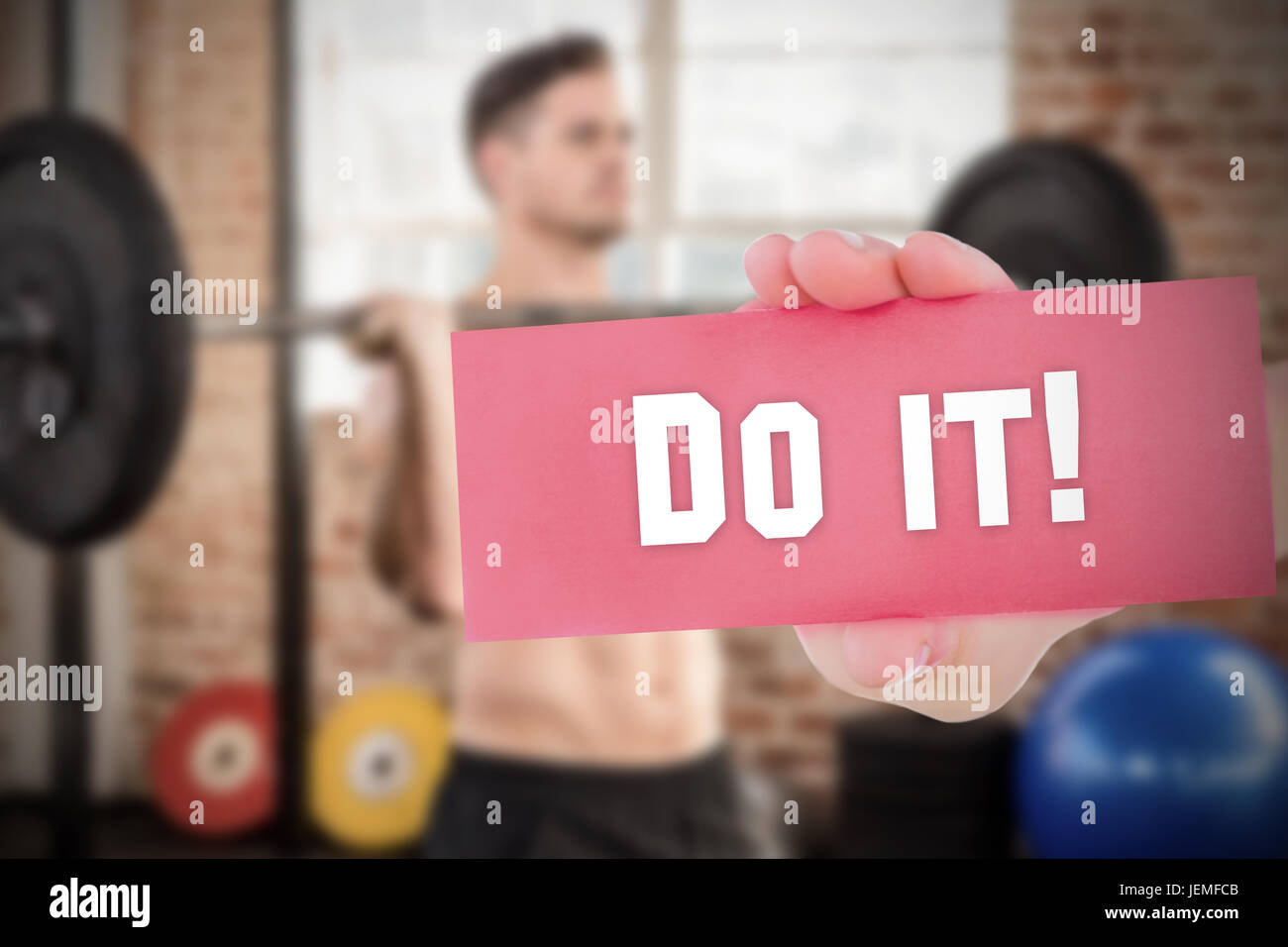 Do it! against people background Stock Photo - Alamy