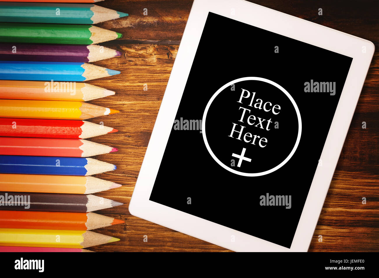 Composite image of place text here Stock Photo - Alamy
