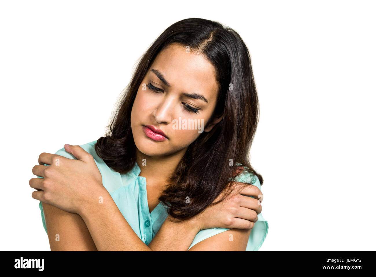 Worried beautiful woman Stock Photo - Alamy