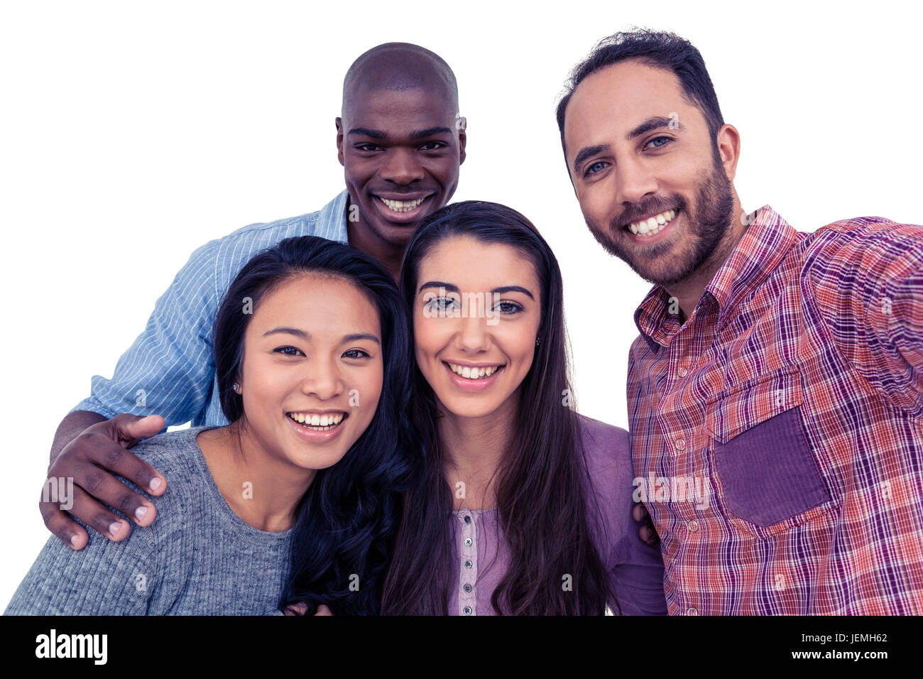 Portrait of happy multi-ethnic friends Stock Photo - Alamy