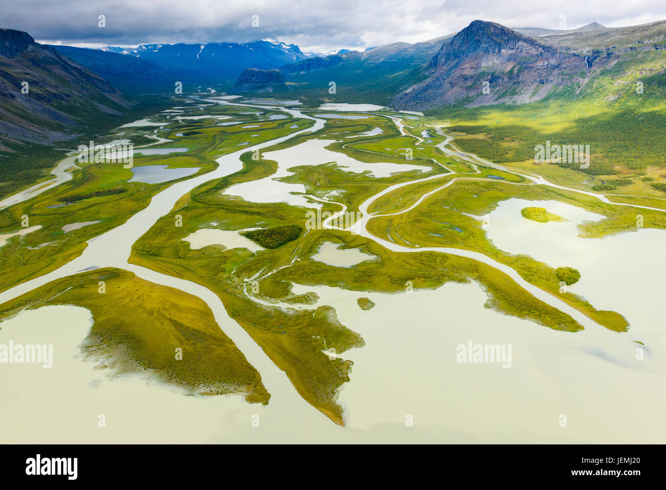 Aerial view of river Stock Photo - Alamy