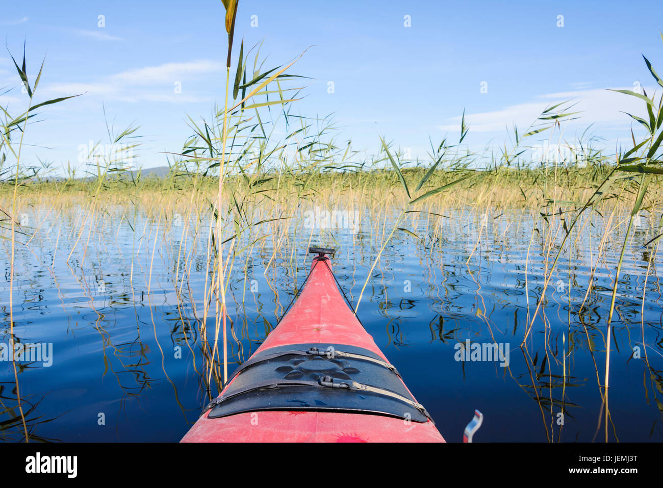 Kayak bow on lake Stock Photo - Alamy