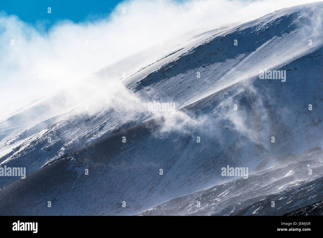 Snow on mountain Stock Photo - Alamy