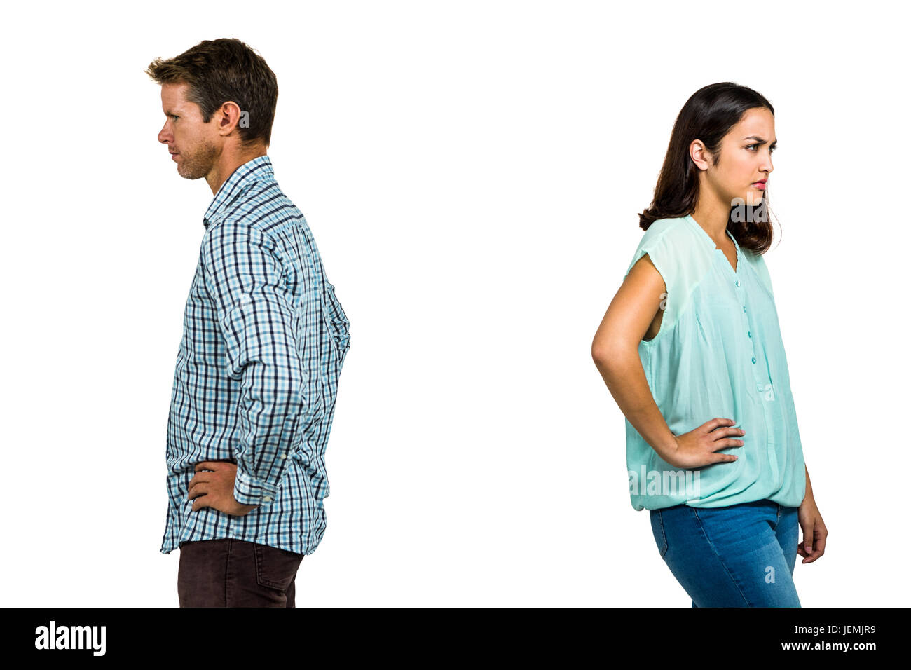 Frustrated couple ignoring each other Stock Photo - Alamy