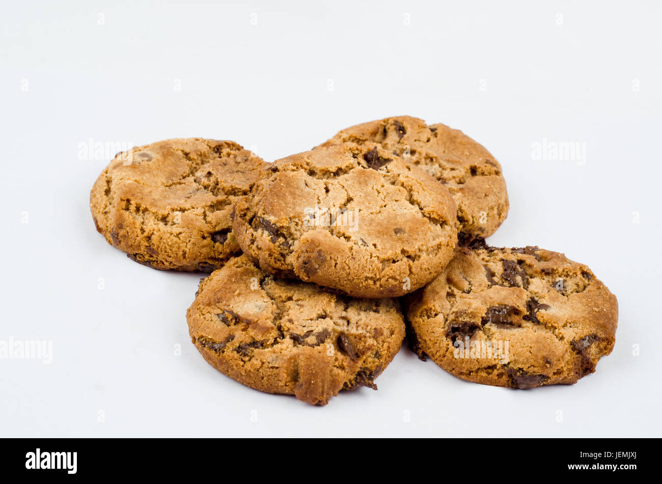 chocolate chip cookies isolated on white background with shadow Stock ...