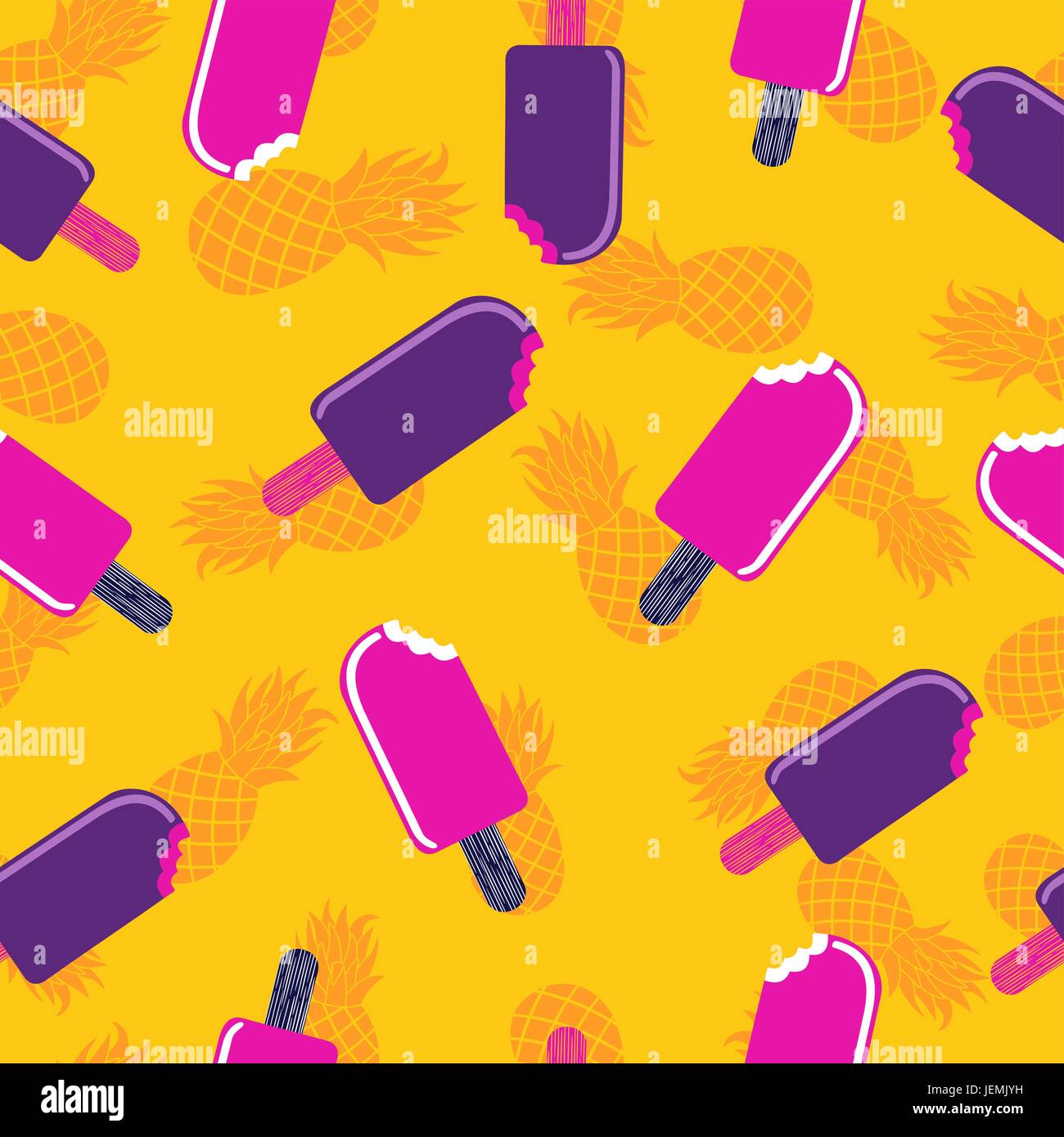 Summer seamless pattern design with colorful ice cream popsicle and ...