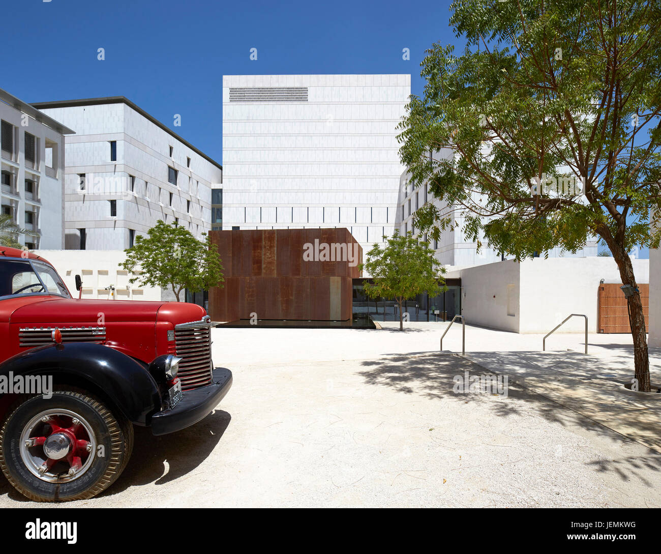 Overall exterior view with original oil truck. Company House, Doha ...