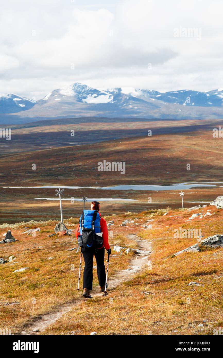 Hiker in mountains Stock Photo - Alamy