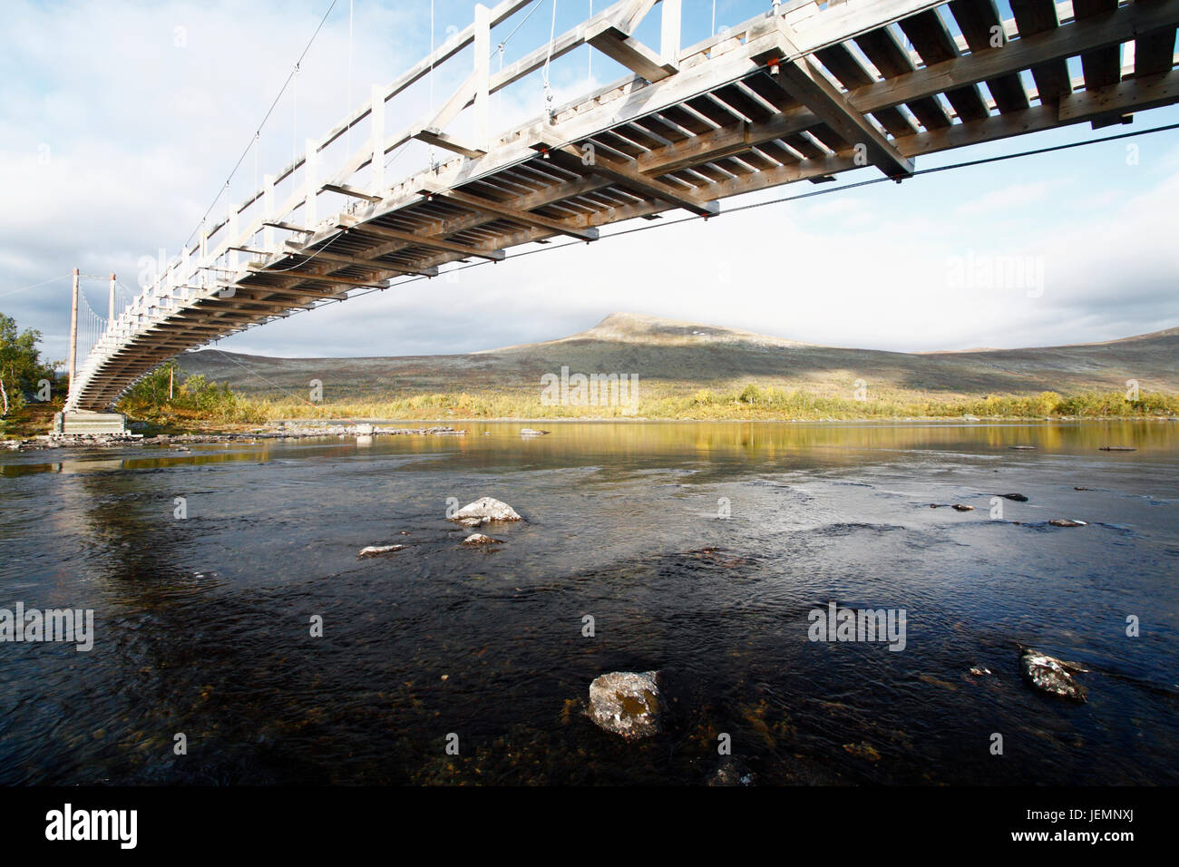 Footbridge above river Stock Photo - Alamy