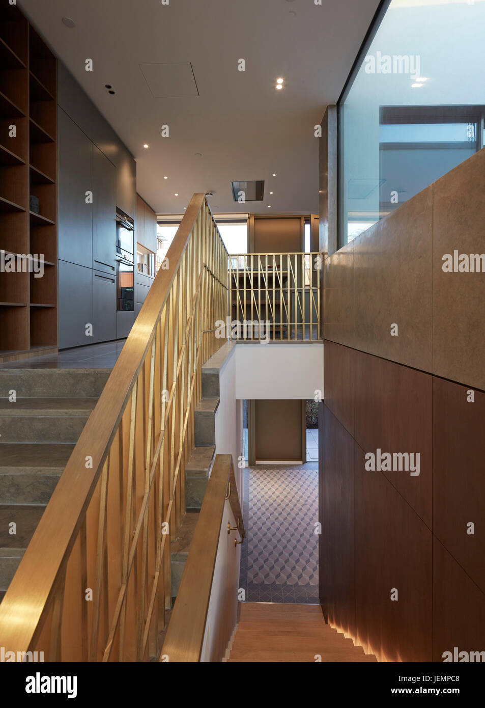 Abstract staircase view. Kings Cross Tapestry, London, United Kingdom ...