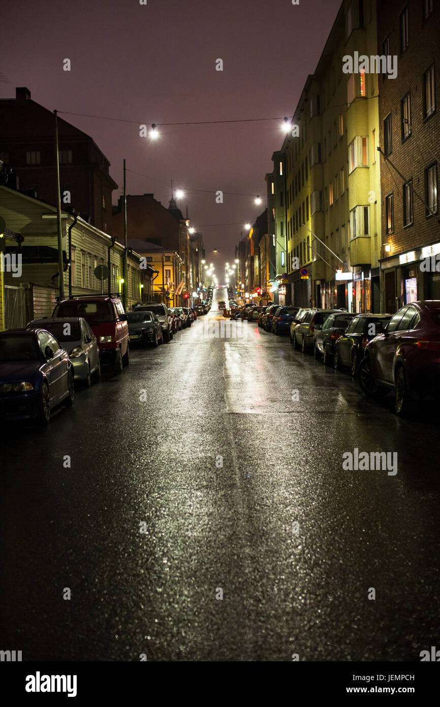 City street at night Stock Photo - Alamy