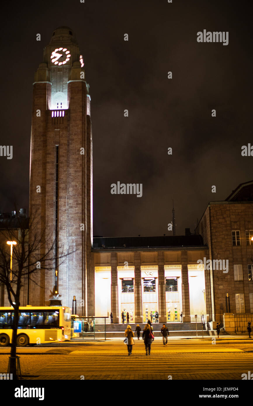 Illuminated building at night Stock Photo - Alamy