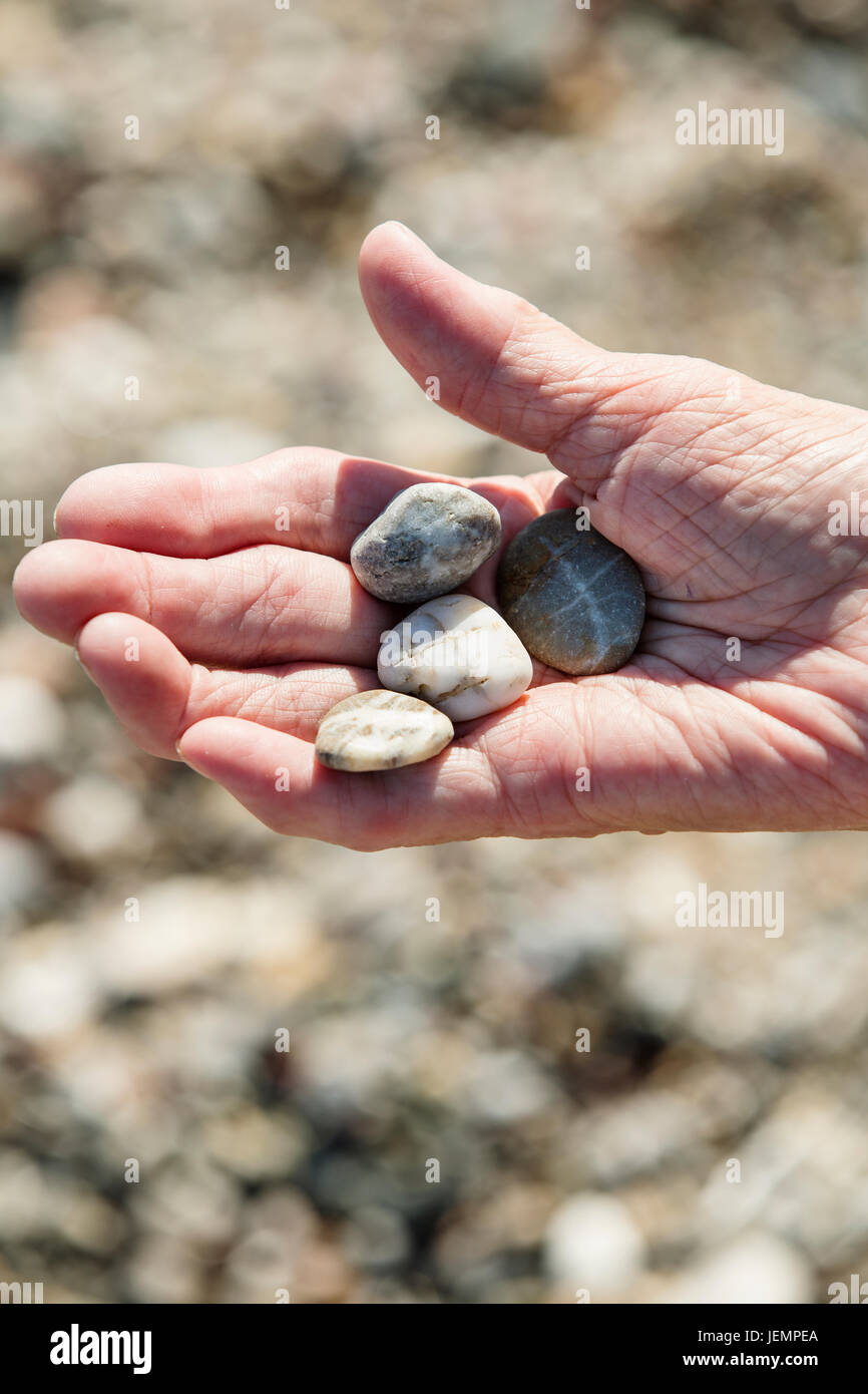Hand holding pebbles hi-res stock photography and images - Alamy