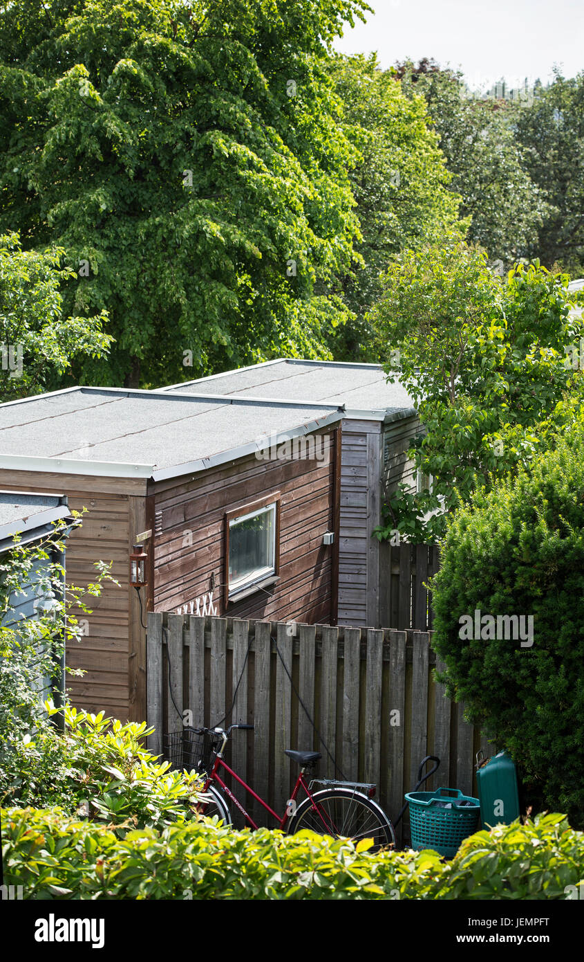 High angle view of back gardens Stock Photo - Alamy