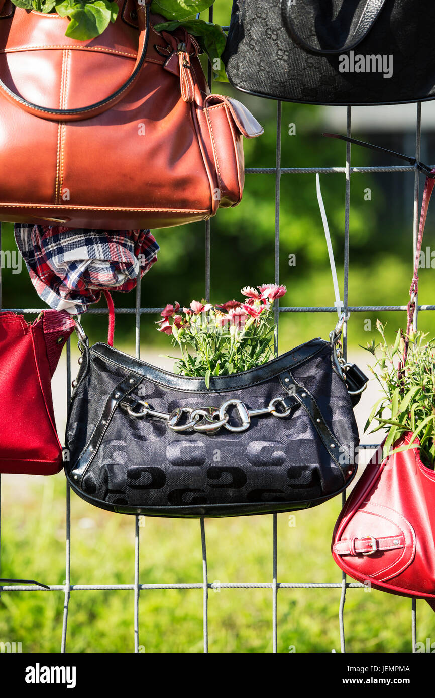 Hanging flower bags hi-res stock photography and images - Alamy