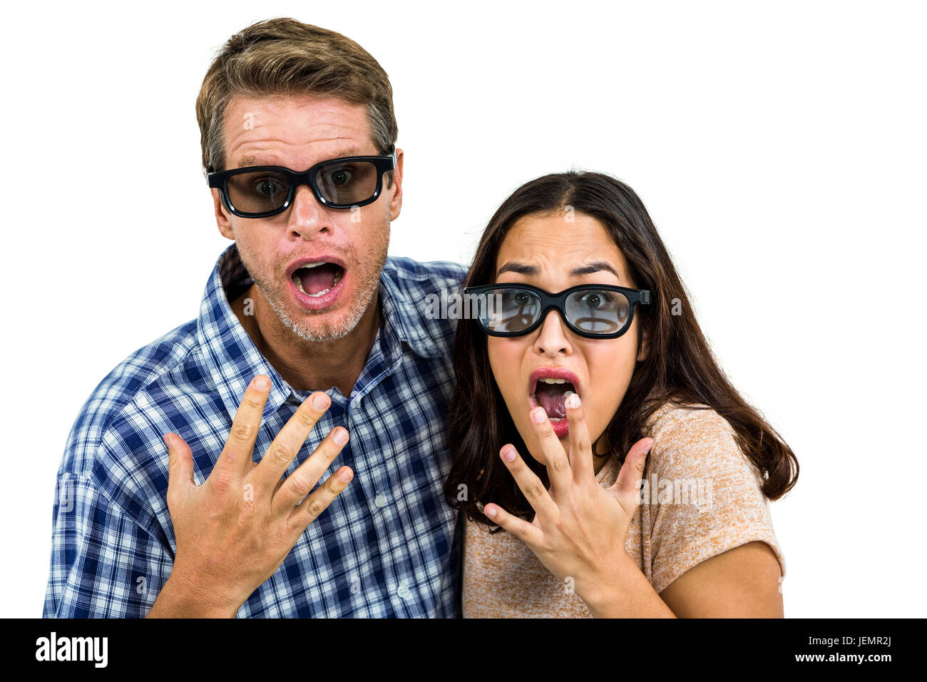 Portrait of shocked couple Stock Photo - Alamy