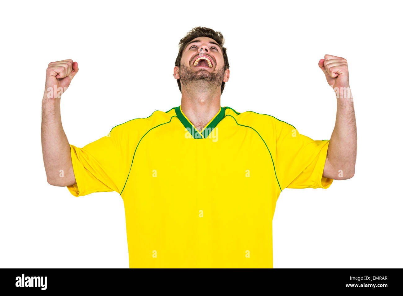 Handsome man looking up with hands clasped Stock Photo - Alamy