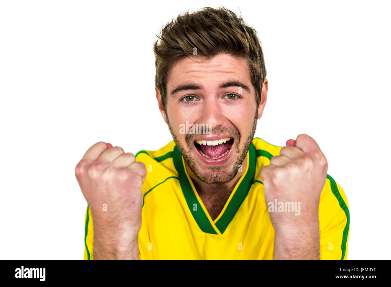 Portrait of handsome man rejoicing Stock Photo - Alamy