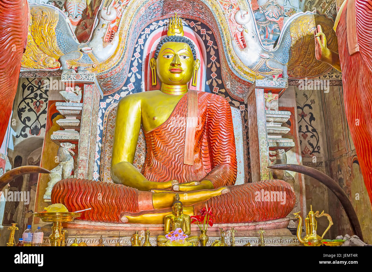 UDUNUWARA, SRI LANKA - NOVEMBER 29, 2016: Lankathilaka Vihara is famous ...