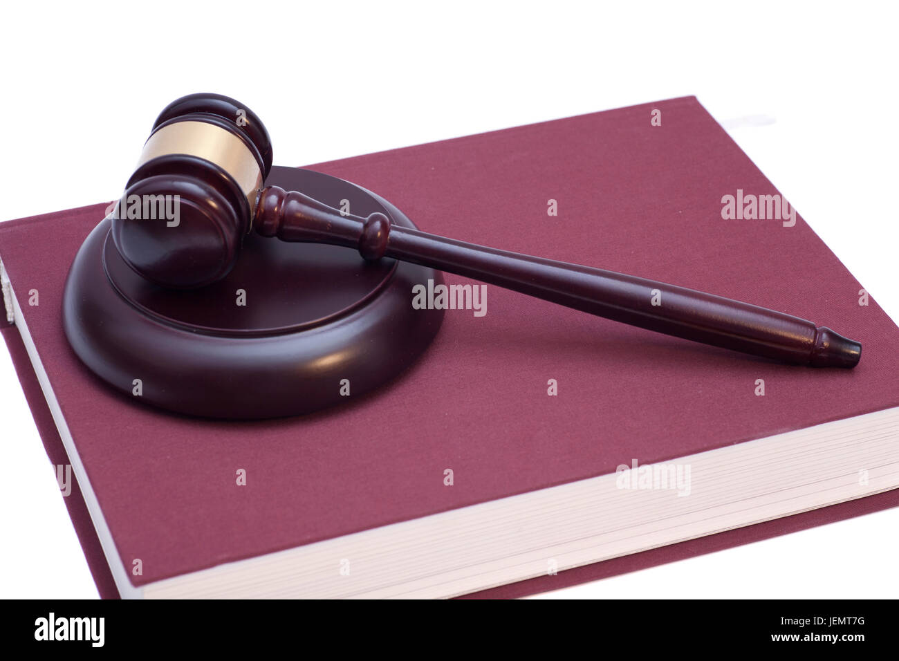 Judge gavel and book isolated on white background Stock Photo - Alamy