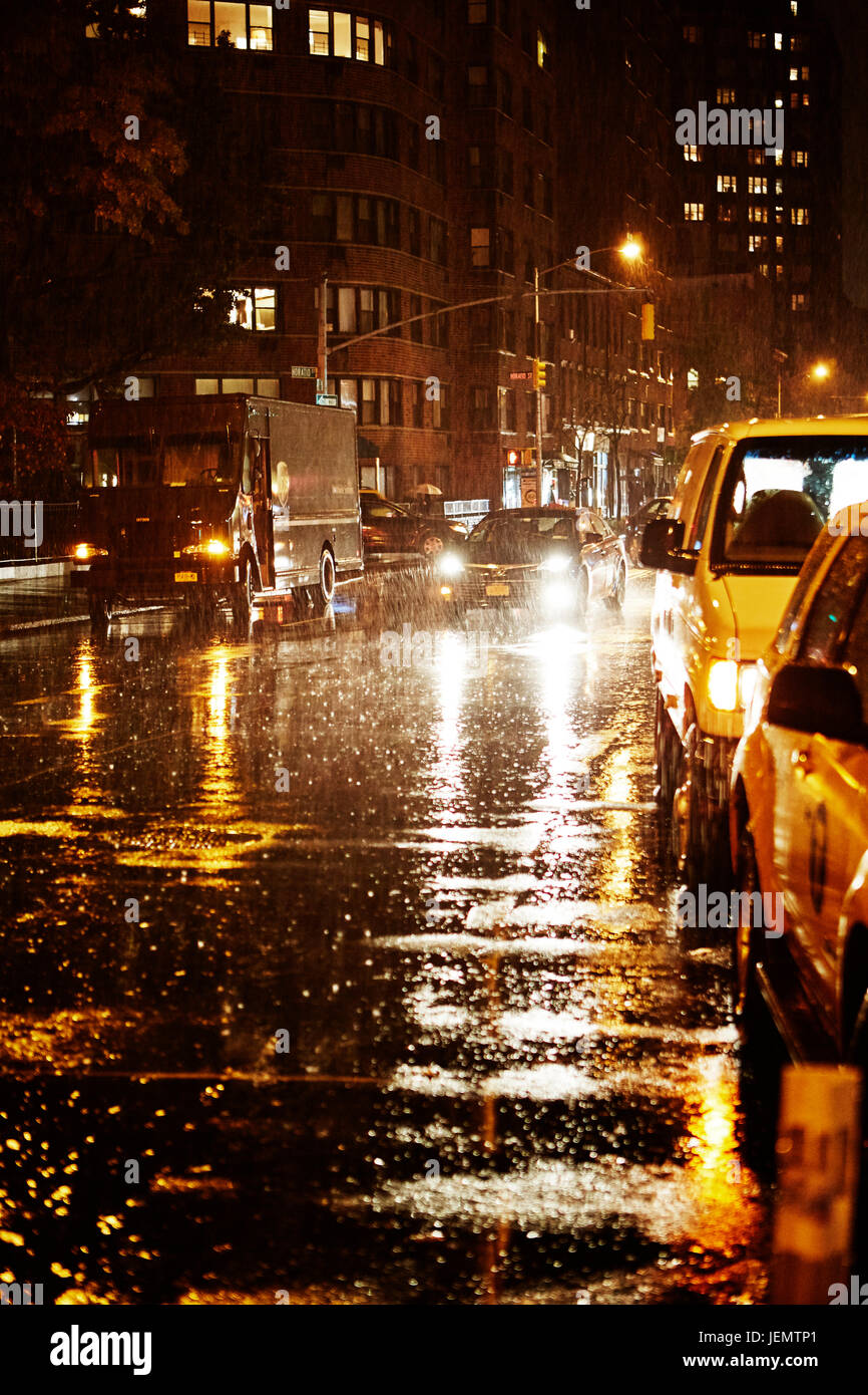 City traffic at night Stock Photo - Alamy