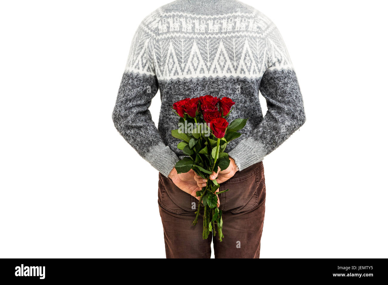 Hiding rose surprise valentine hi-res stock photography and images - Alamy