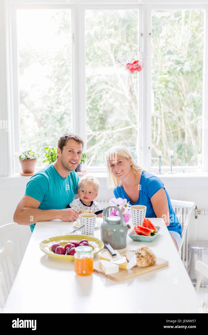 Family having breakfast Stock Photo - Alamy