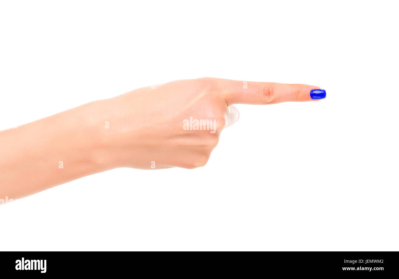 Human hand point with finger isolated on white Stock Photo - Alamy