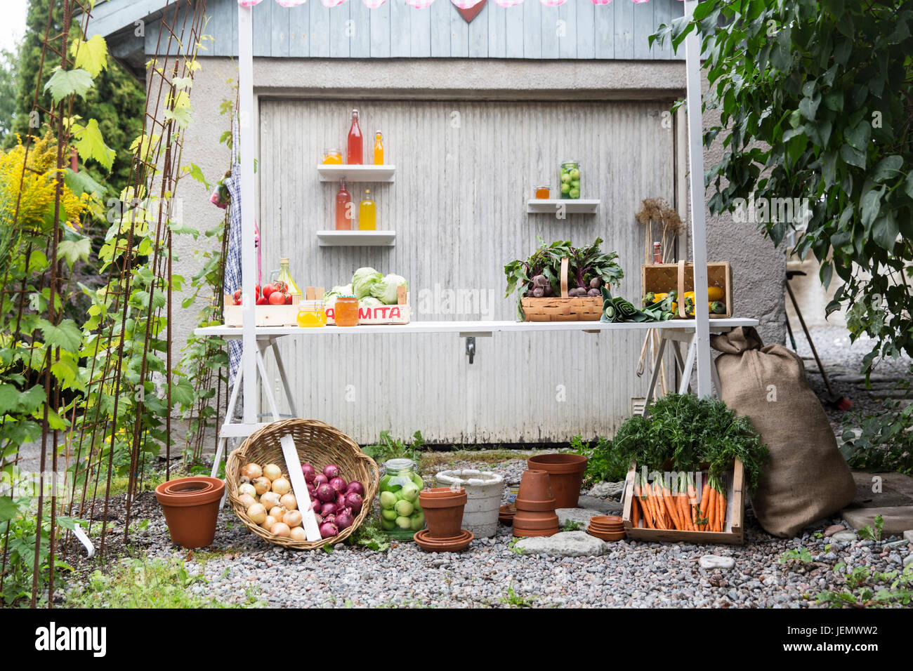 Vegetables and home-made products Stock Photo - Alamy