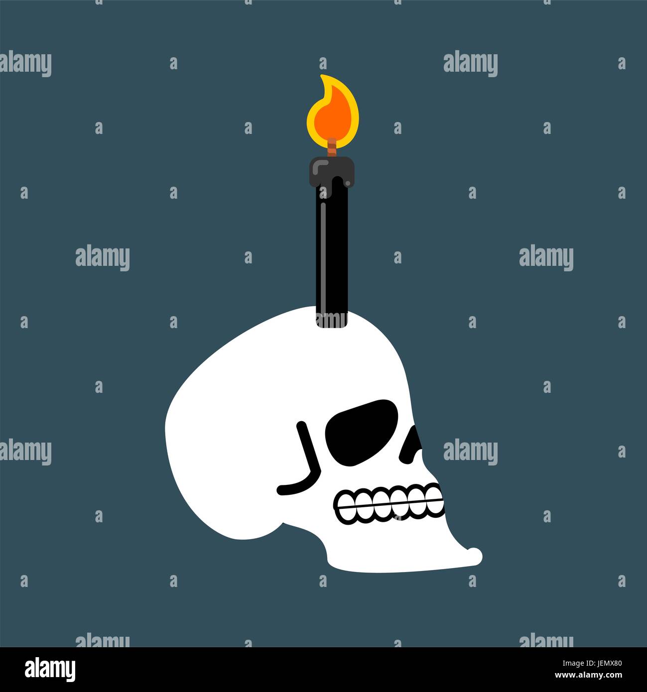 Still life with skull Stock Vector Images - Alamy