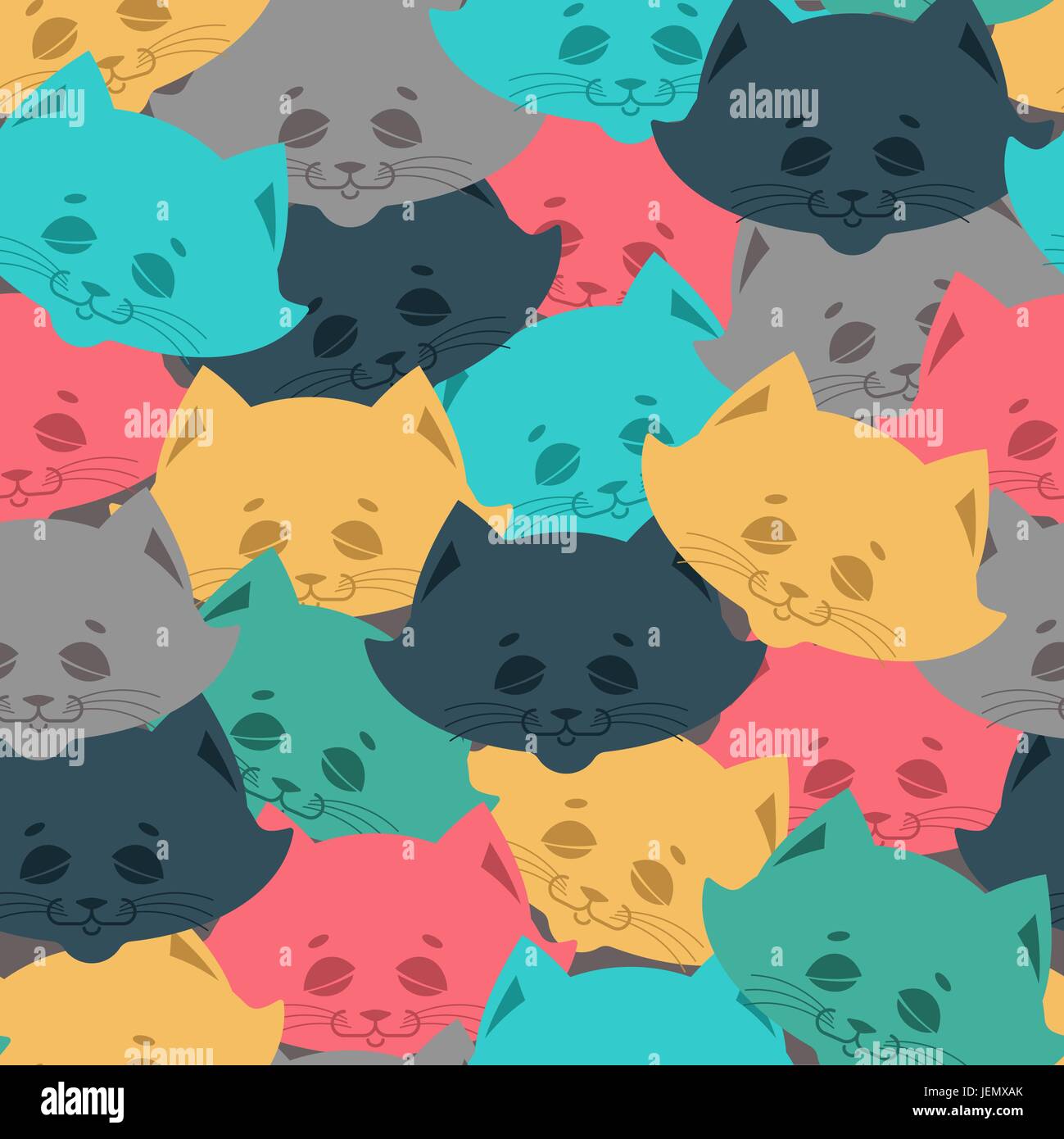 Cat face seamless pattern. Home pet background. Texture for Childrens ...