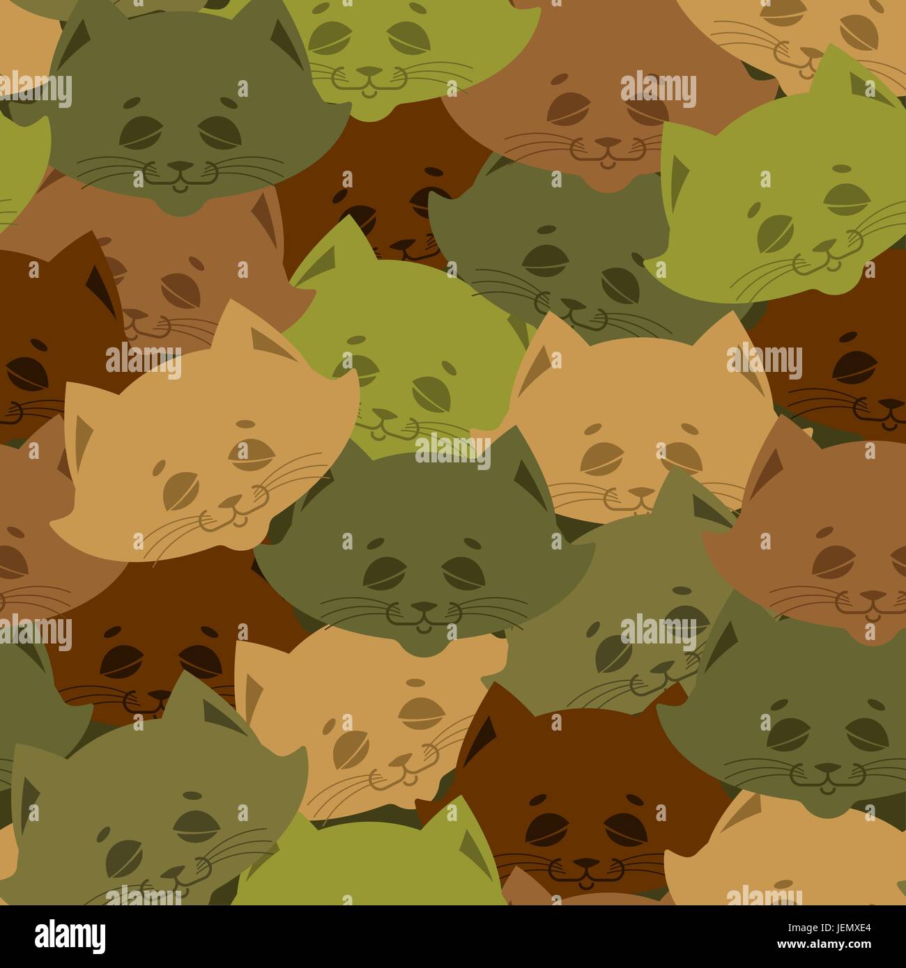 Cat army pattern. Home pet military background. Texture for soldiers ...