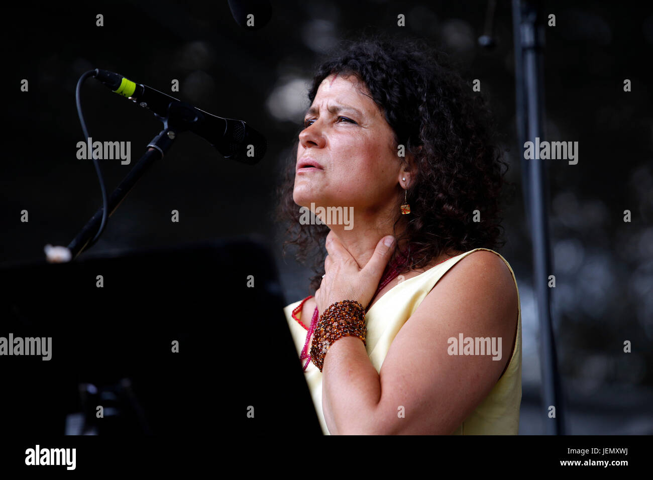 PRAGUE, CZECH REPUBLIC - JUNE 18, 2017: Singer Iva Bittova performs ...