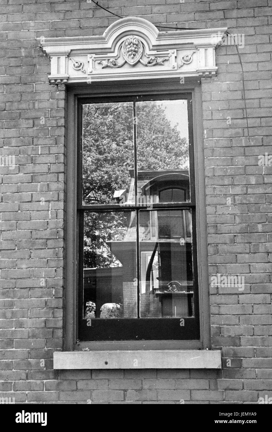 victorian window frame with reflections Stock Photo - Alamy